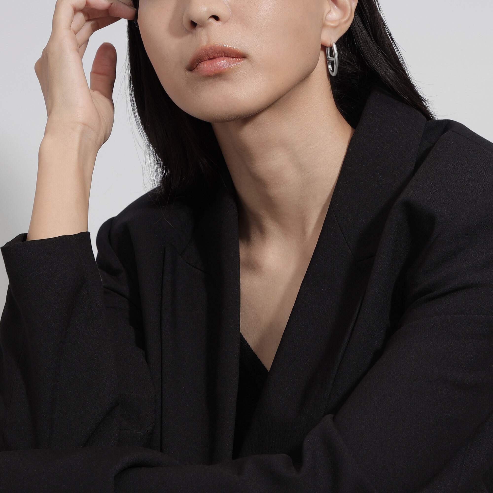 HSSA0127H_SI ポートチェーン・シングルピアス K18ポスト｜single_pierce｜エルエーエイチ（LAH）【公式通販】